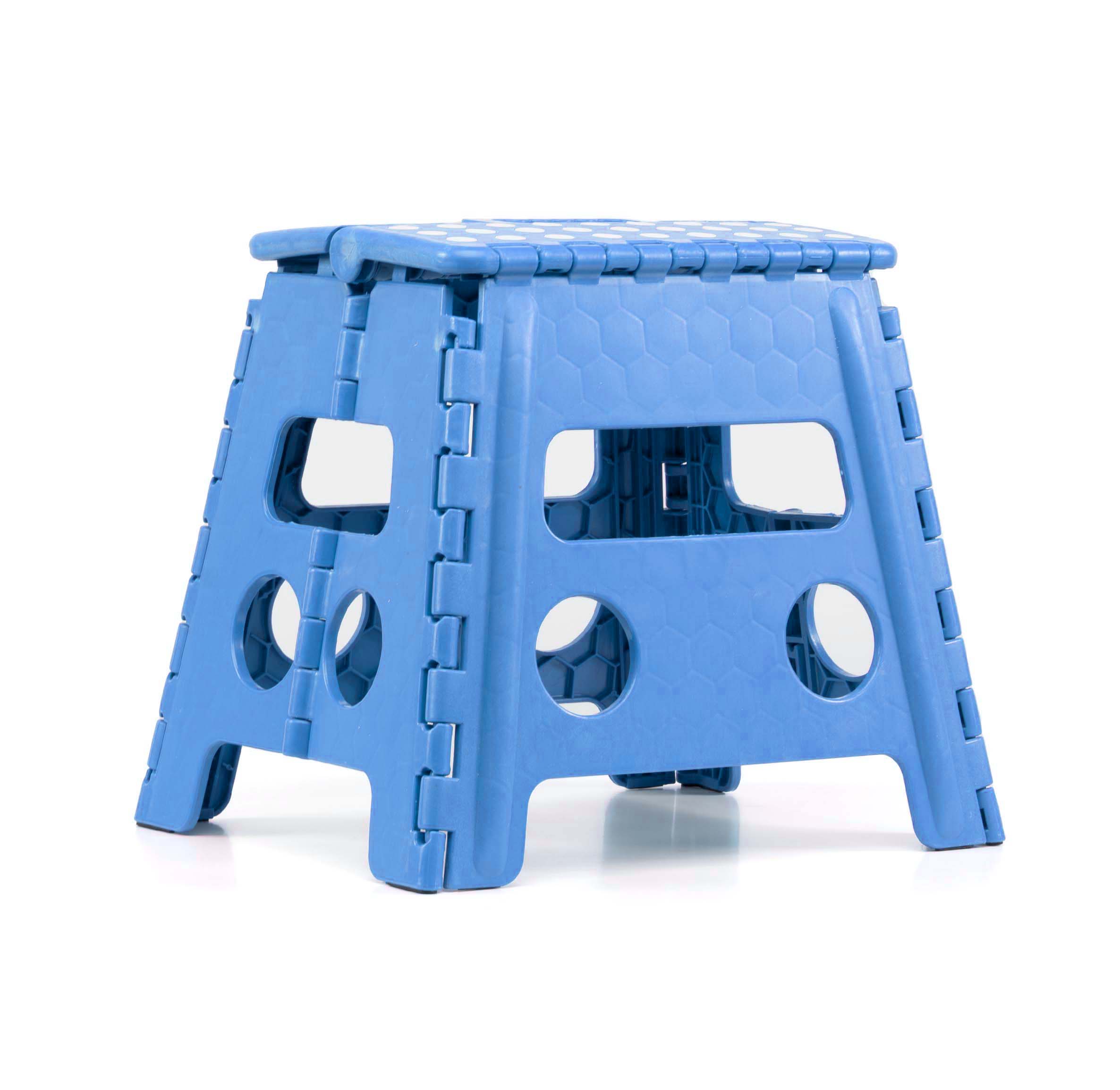 Tabouret Pliant PVC - Pois Bleus (32 cm x 29 cm) | Leroy Merlin