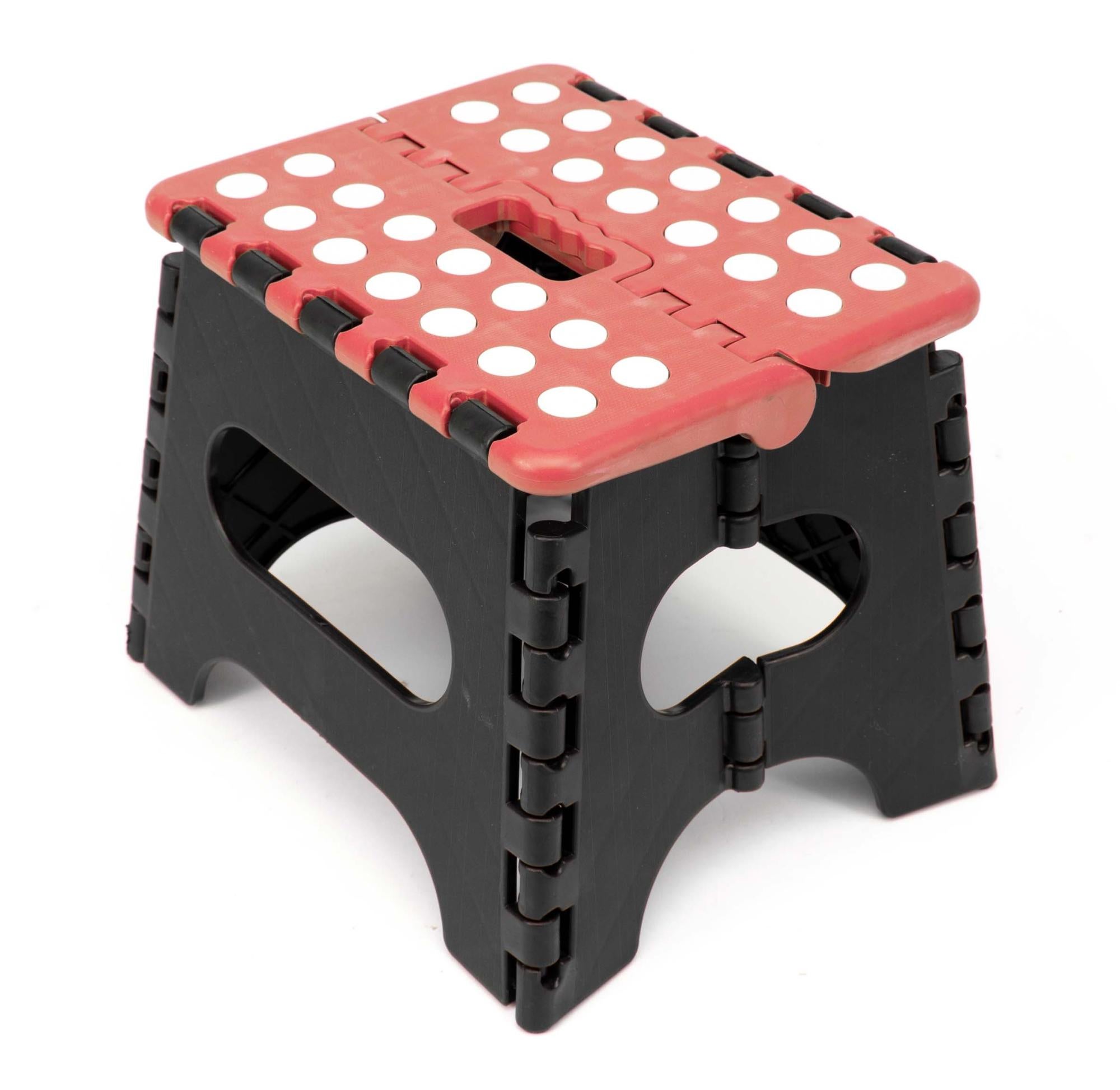 Tabouret Pliant PVC - Pois Rouges (27 cm x 33 cm) | Leroy Merlin