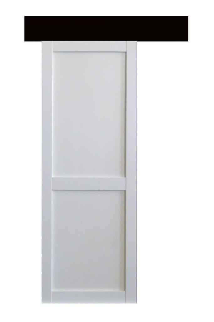 Porta scorrevole Officina 2 pannelli bianchi, larghezza 73 +binario in ...