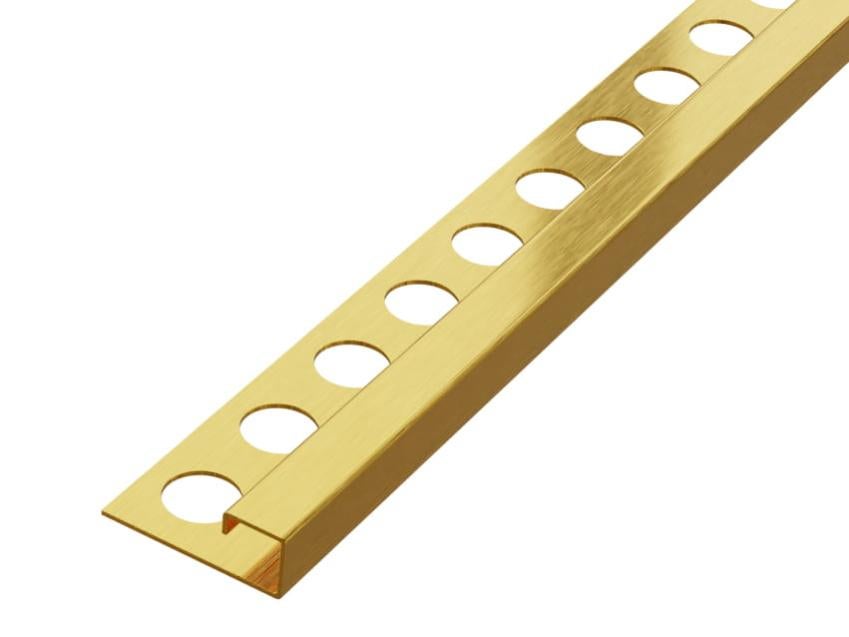 Perfil decorativo P universal en acero inoxidable oro mate - 12mm X ...
