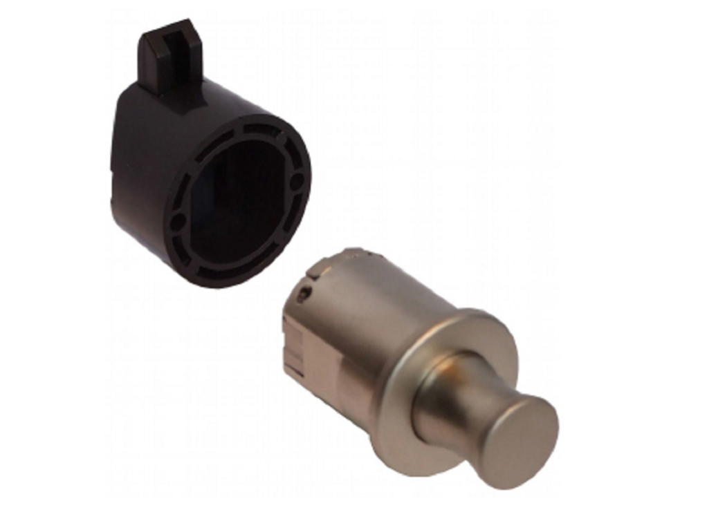 SERRATURA PUSH MINI MOBY DIAMETRO 22 mm. SPESSORE LEGNO 18 mm. NICHELATO | Leroy Merlin