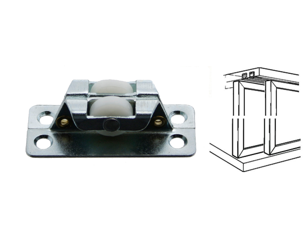 PATTINO DOPPIO CUSCINETTO NYLON ZINCATO PORTATA kg.15 prodotto da TERNO ...