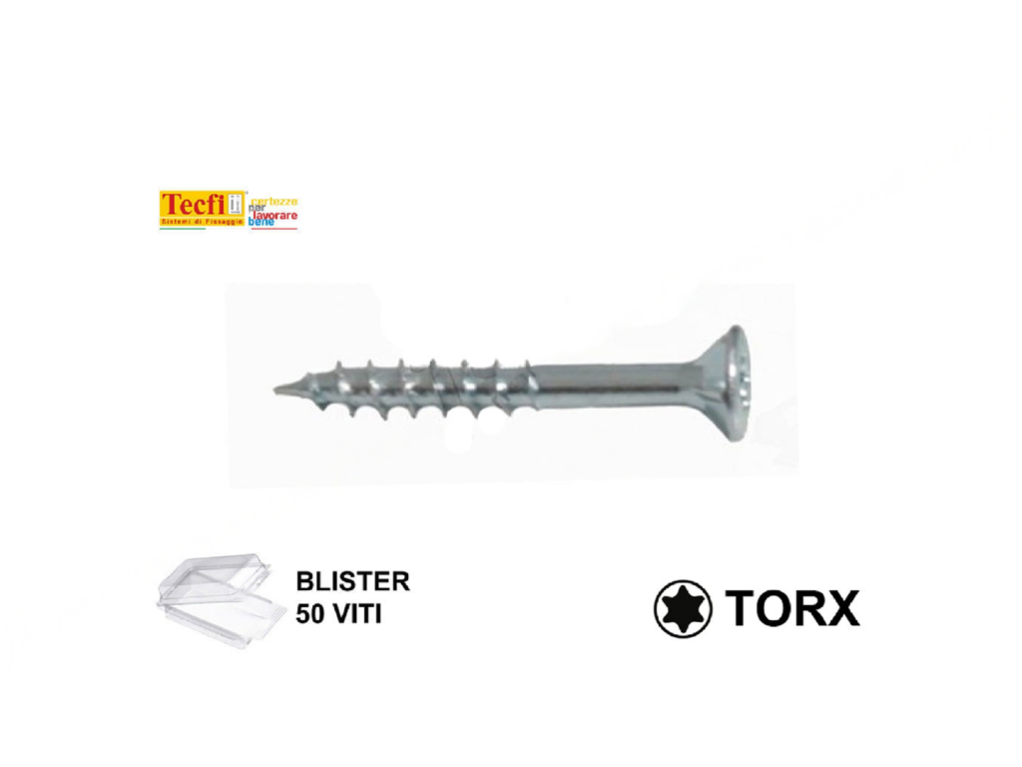 Vite Truciolare TSP Impronta Torx TX10 Zincate in Blister da Pezzi 50 ...