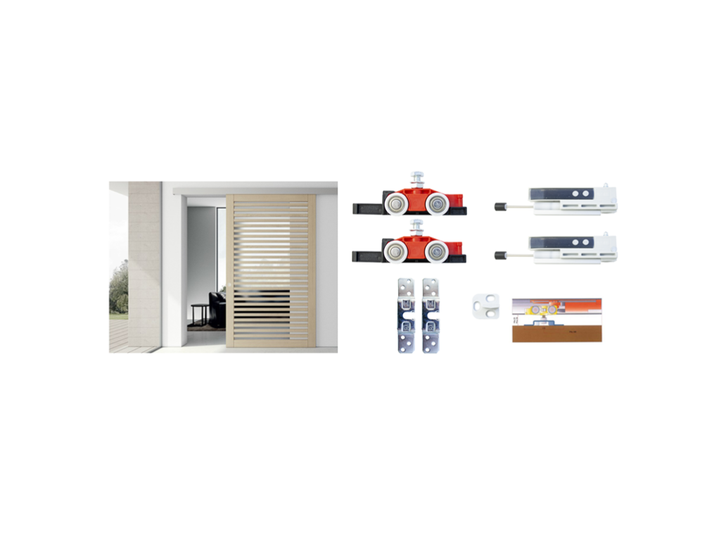 SISTEMA PORTA SCORREVOLE LEGNO modello FLUID CLASSIC STAFFA NORMALE ...