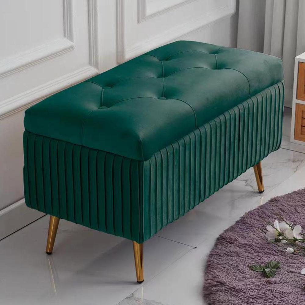 Pouf Contenitore Panca in Velluto Rettangolare Morbido Capiente ...