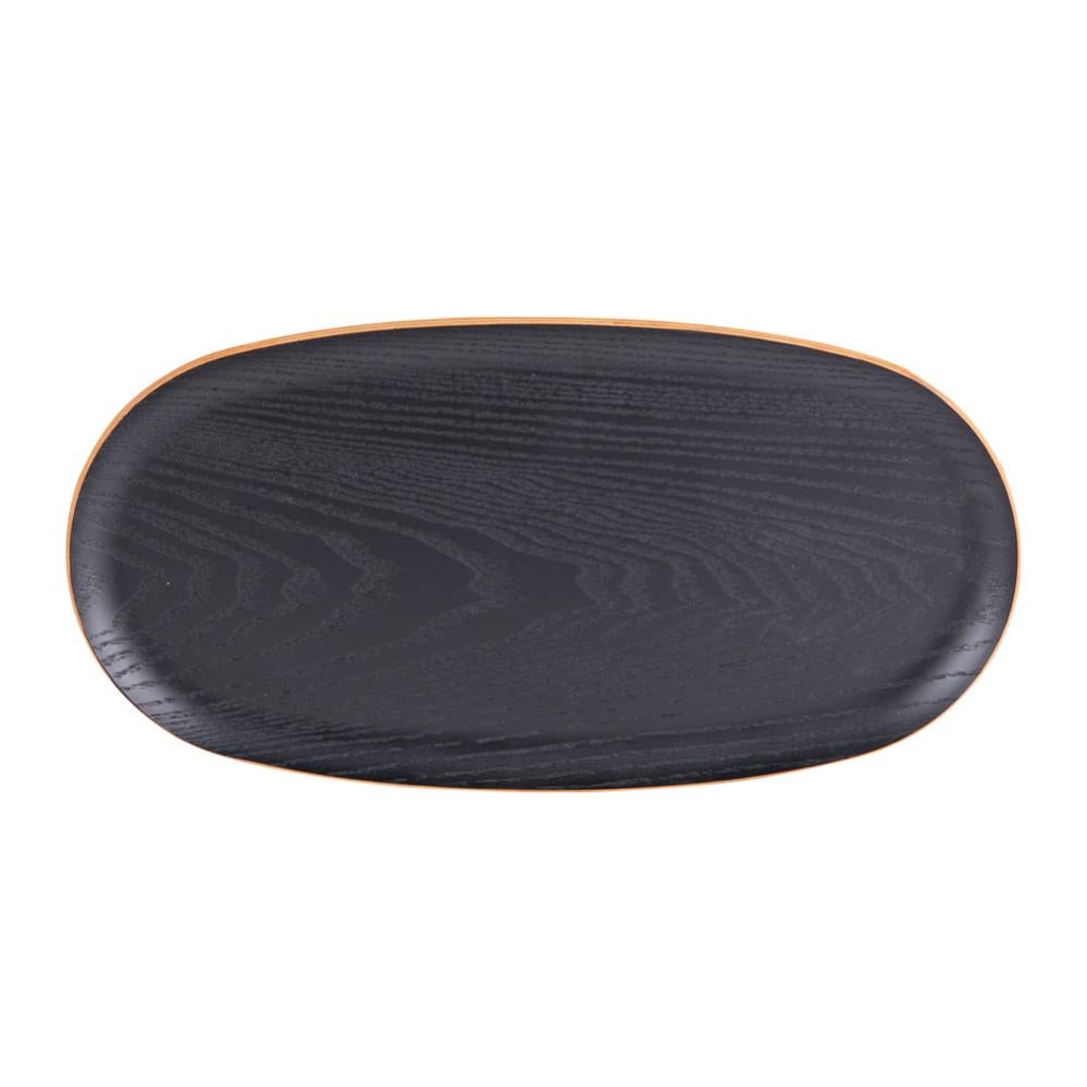 Plateau ovale noir 35x18 cm | Leroy Merlin