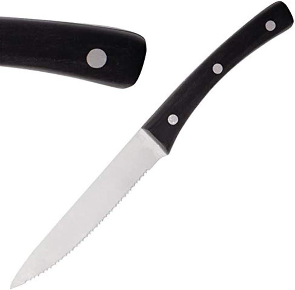 Coltello angus da carne tavola bistecca manico chiodato set6 per pizza ...
