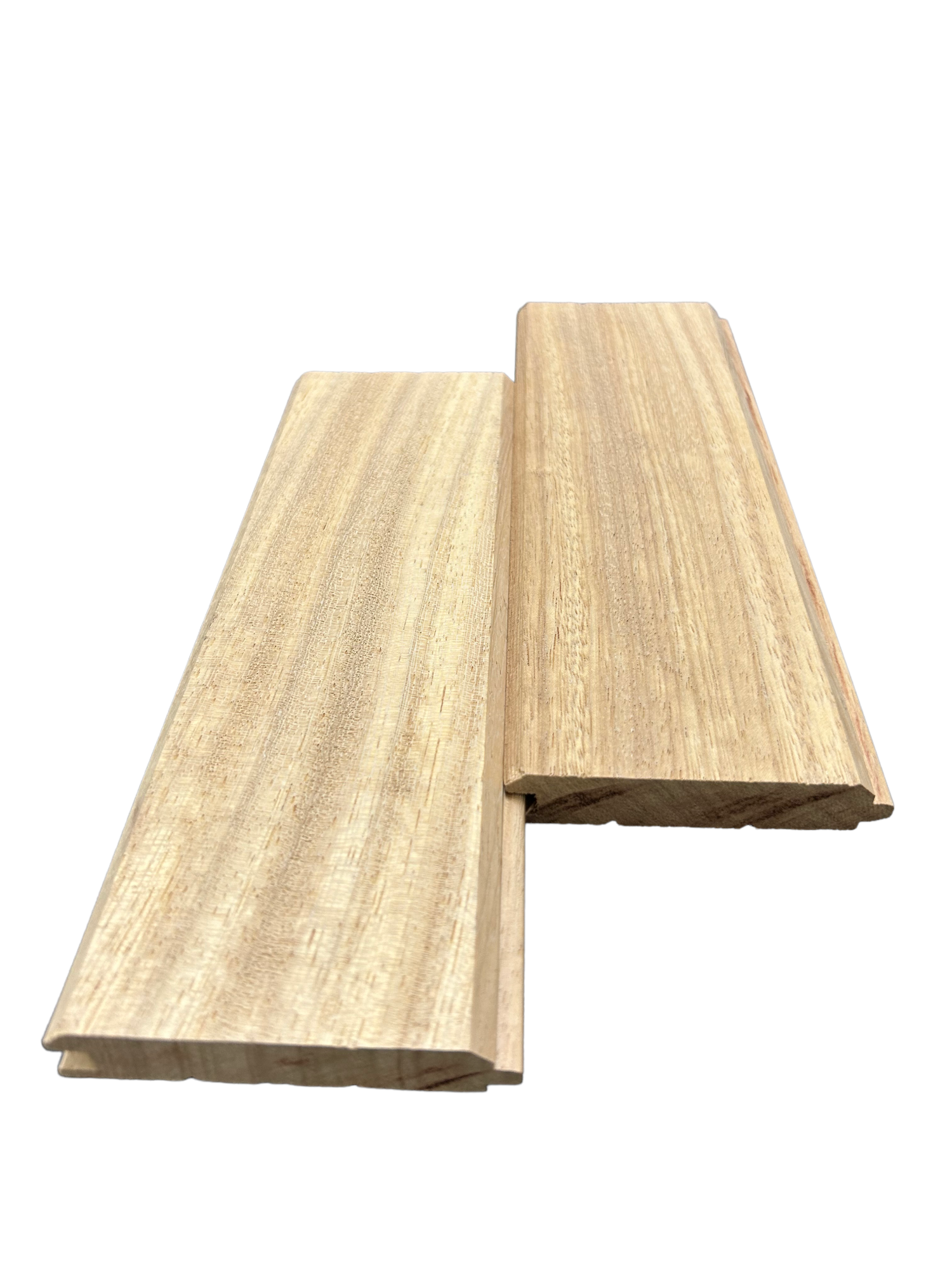 Pack 20 lamas revestimiento de madera natural en friso de Iroko ...