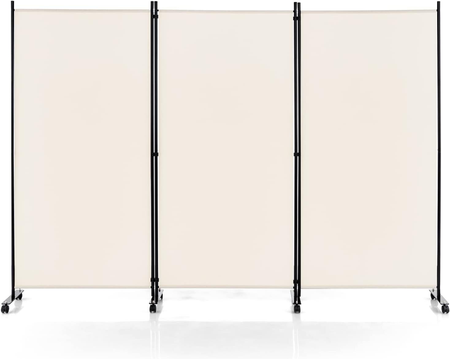 Paravent Intérieur à 3 Panneaux Pliable Détachables 262x180cm, Blanc ...