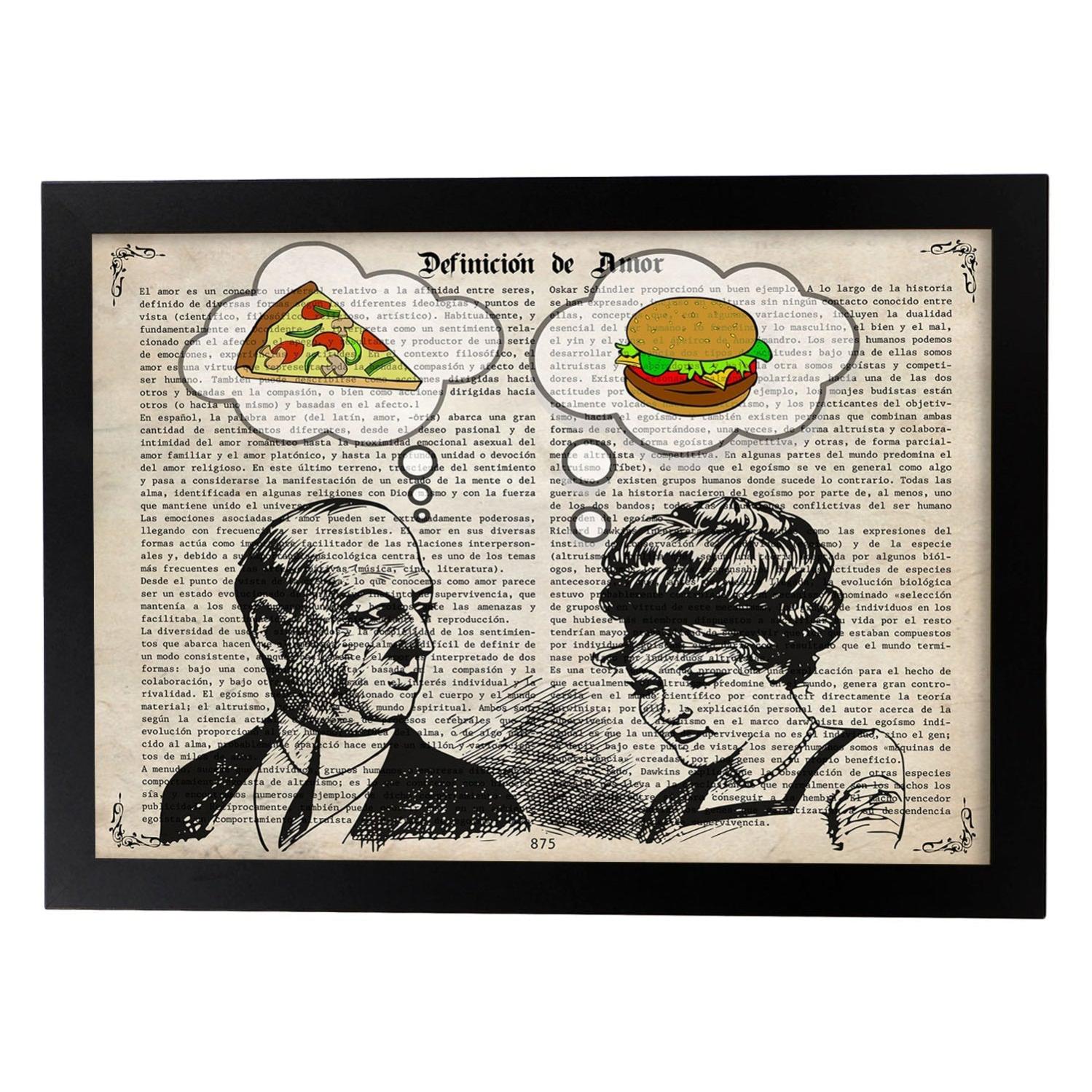 Pop Poster Art. Foglio Di Coppia Pensando A Cena. Disegni Colorati Con ...