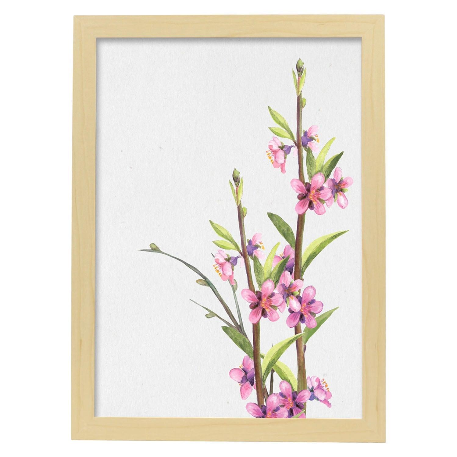 Poster Di Ramo Con Stile Olio. Foglio 4 Rami, Con Disegni Dipinti Di ...