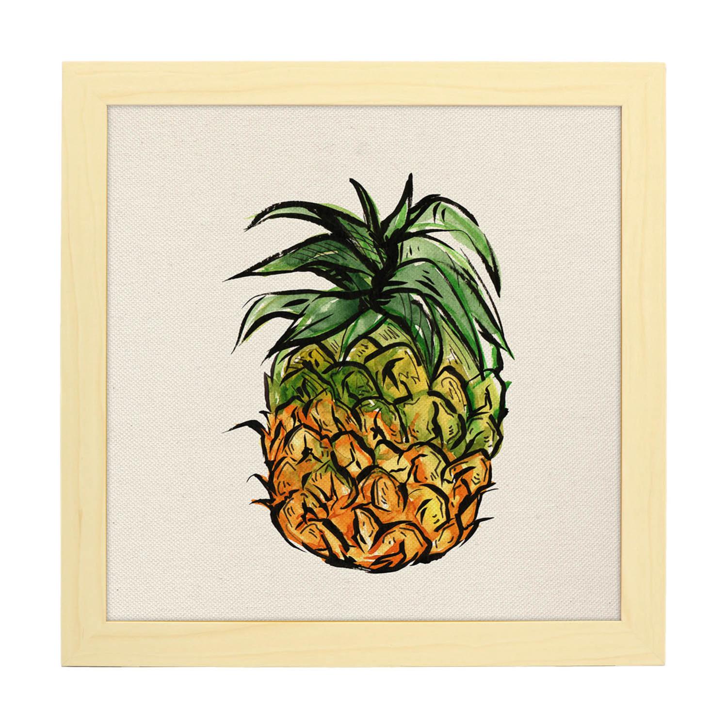 Poster Di Ananas Quadrato Per Tutti. Frutta E Verdura In Forma Quadrata ...