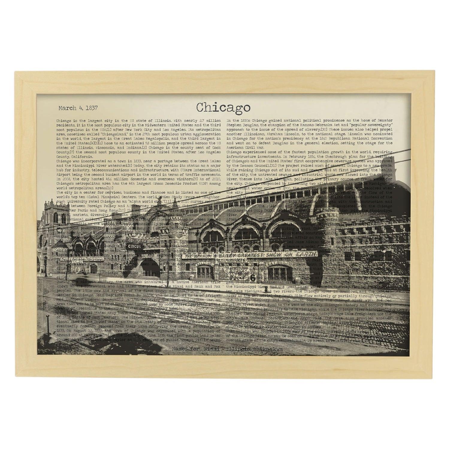 Poster Di Chicago Coliseum. Piatti E Illustrazioni Delle Cittã Del ...