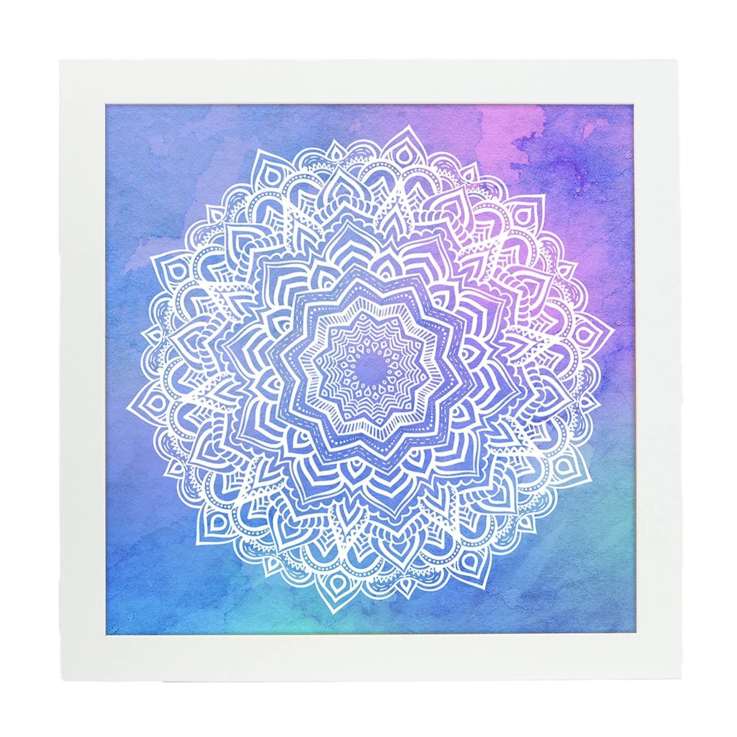 Carré Avec Des Dessins De Mandala. Feuille De Mandala Du Ciel Et De L ...