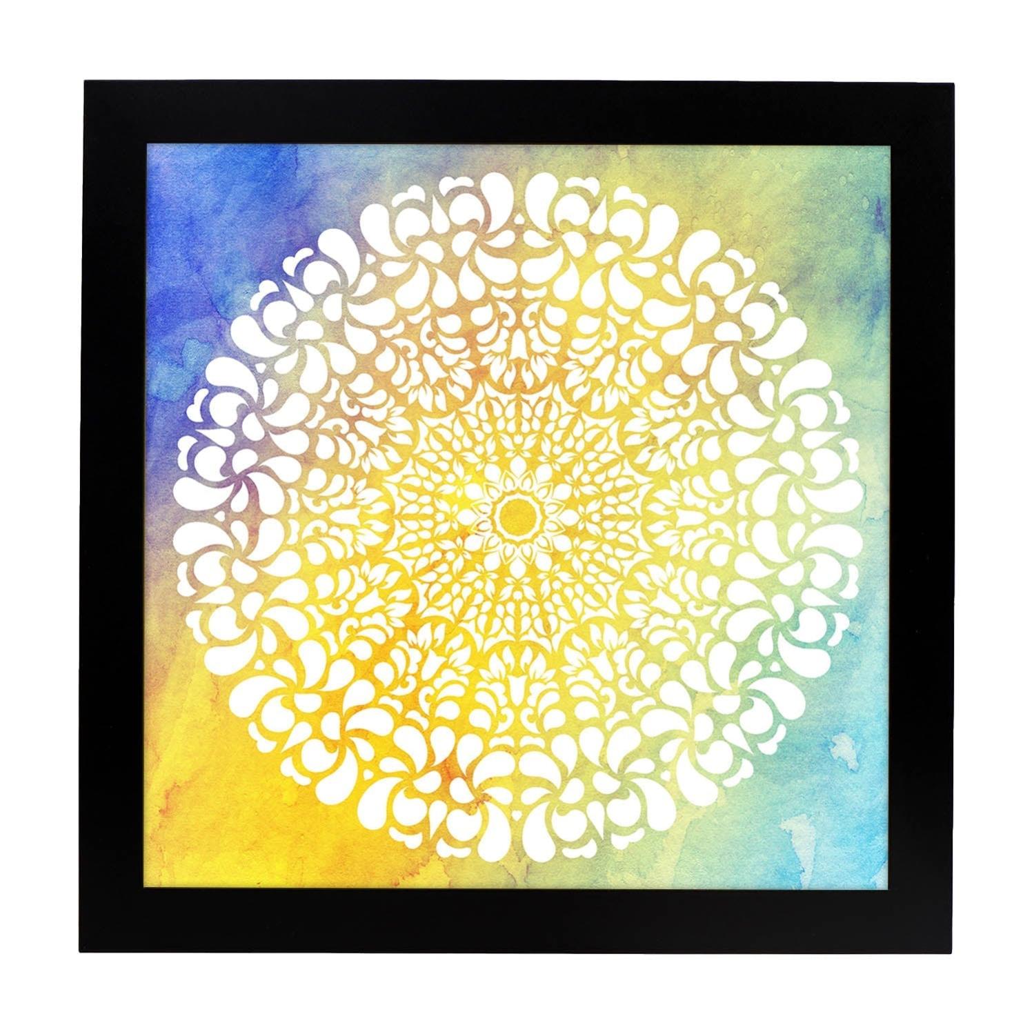 Quadrato Con Disegni Mandala. Mandala Lamina, Illustrata Con Mandala ...
