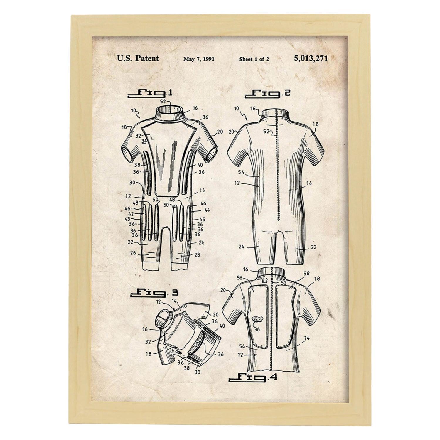 Poster Di Brevetto In Tuta In Neoprene. Antico Foglio Di Design Dei ...
