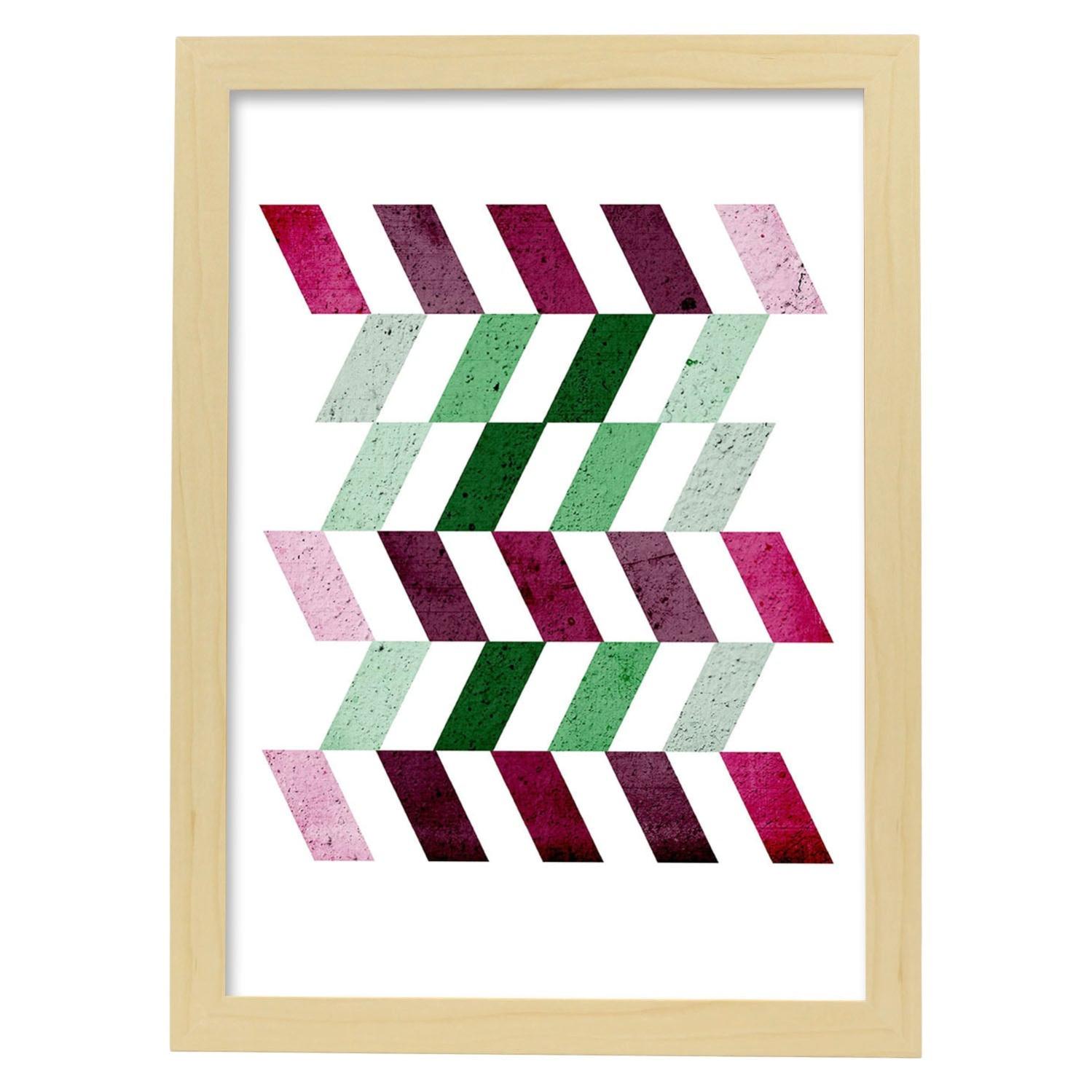 Disegno Geometria Colorato. Lampada Lilla Verde, Illustrata Con Forme E ...
