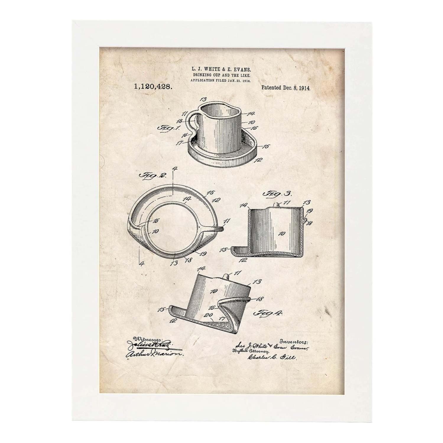 Poster Di Brevetto Di Tazza Di Design. Perdita Con Vecchio Design Di ...