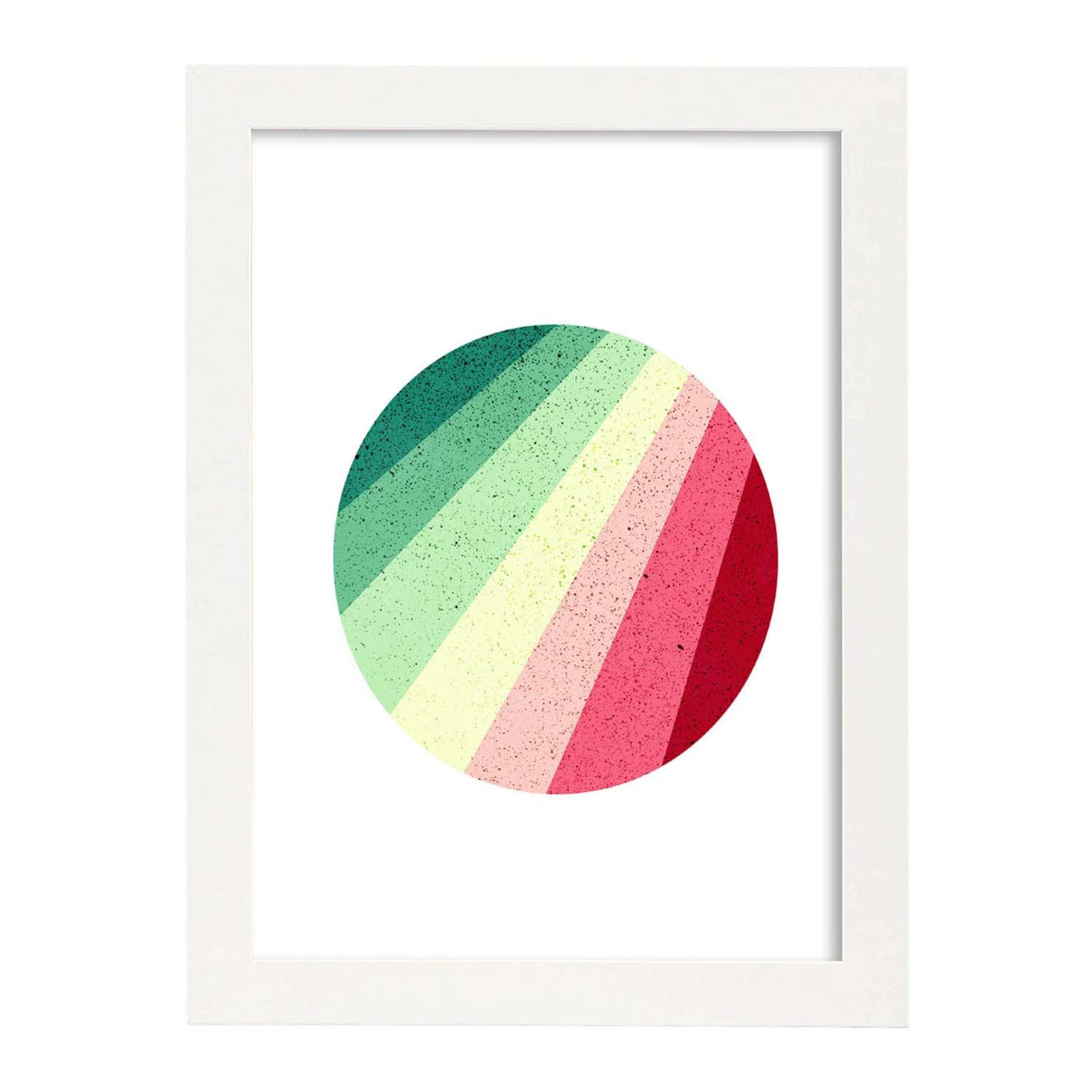 Disegno Geometria Colorato. Lamina Del Cerchio Rosso Verde, Illustrato ...