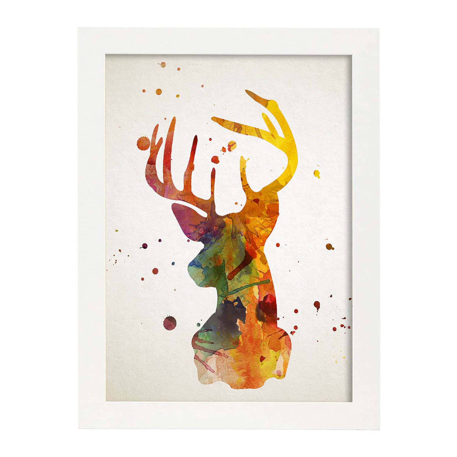 Poster Di Cervo In Stile Watercolor. Animali Di Animali Con Acquerello ...