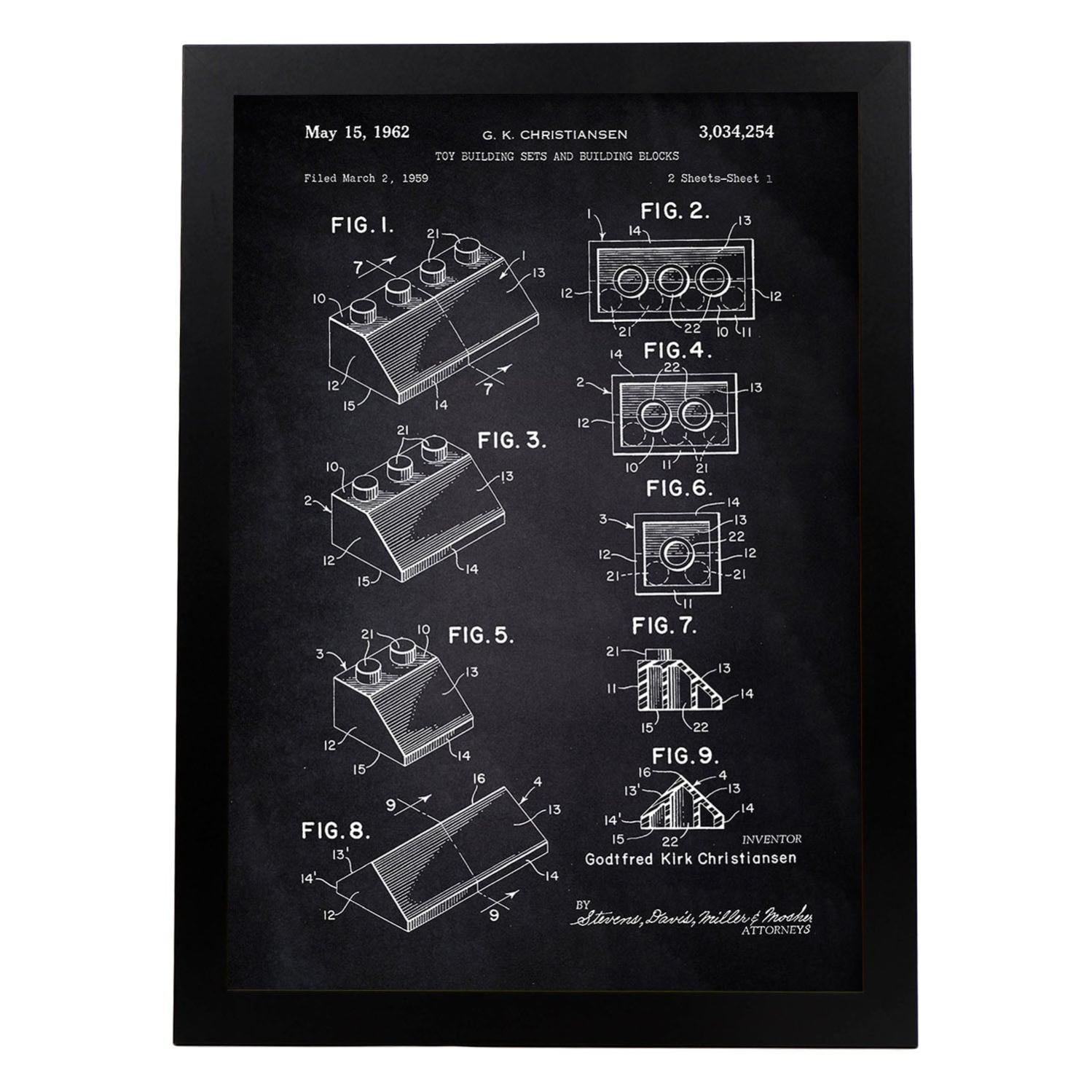 Poster Di Brevetto Lego. Perdita Con Vecchia Cornice Di Design Di ...