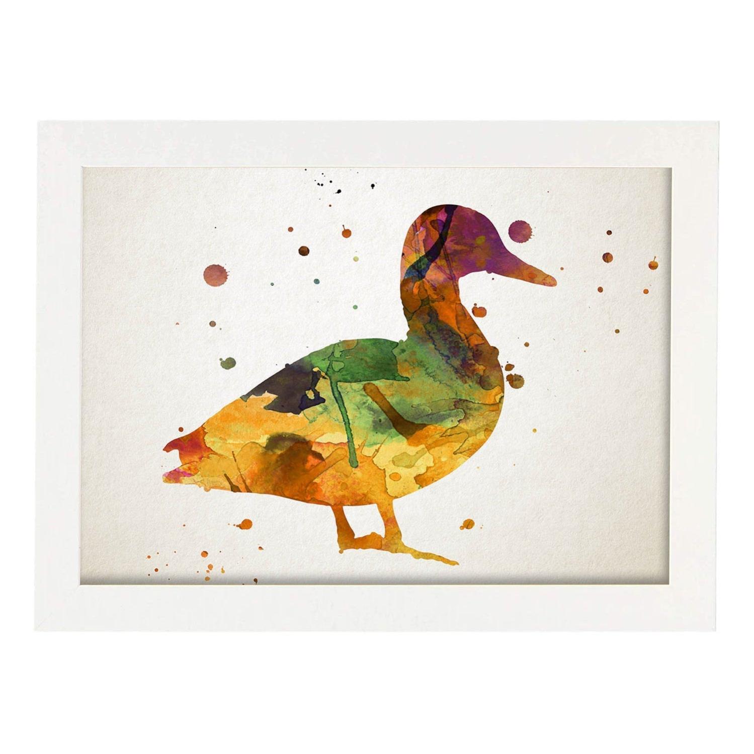 Poster In Stile Acquerello. Piastre Di Animali Con Stile Ad Acquerello ...
