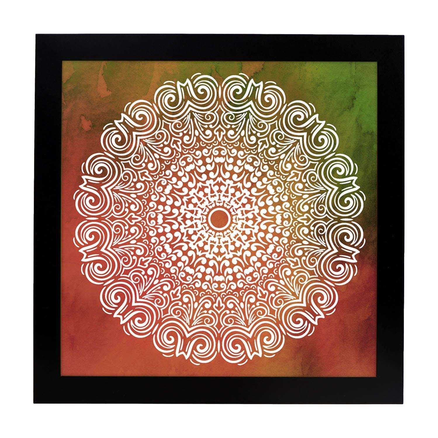 Poster Cuadrado Con Dibujos De Mandalas. Lámina Mandala De La ...