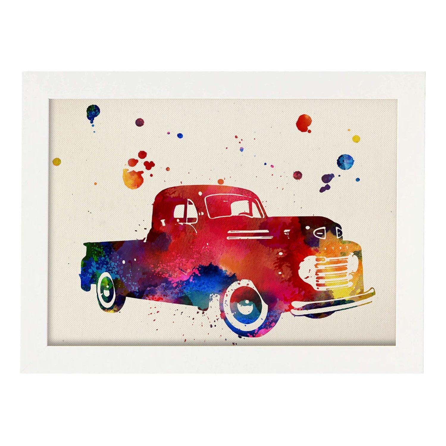 Affiche De Camion Avec Conception Aquarelle. Mélange De Feuilles Avec ...