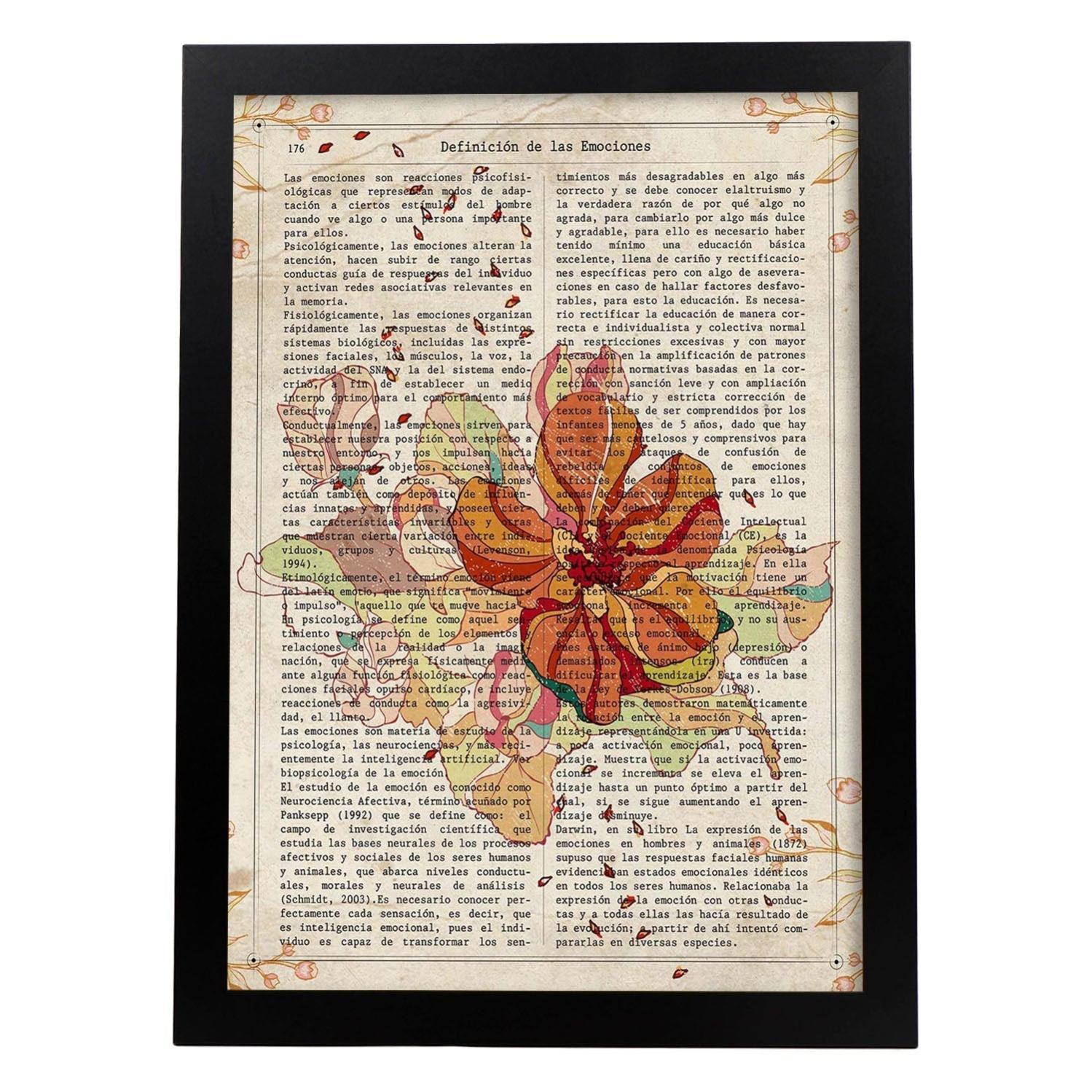 Poster Di Fiori Arancione. Fogli Di Flores Con Vecchio Stile. Design E ...