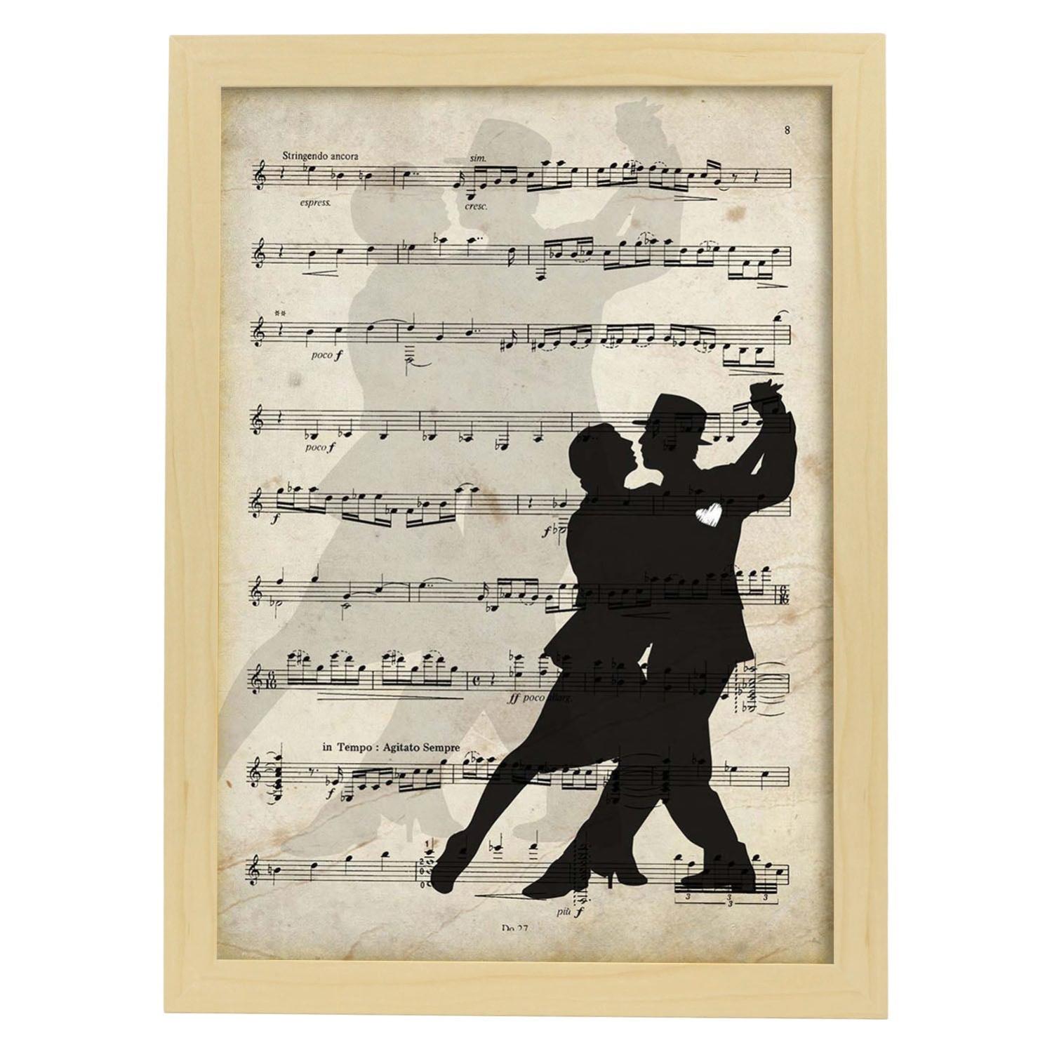 Coppia Poster Che Balla Tango. Fogli Di Immagine Con Punteggi. Design ...