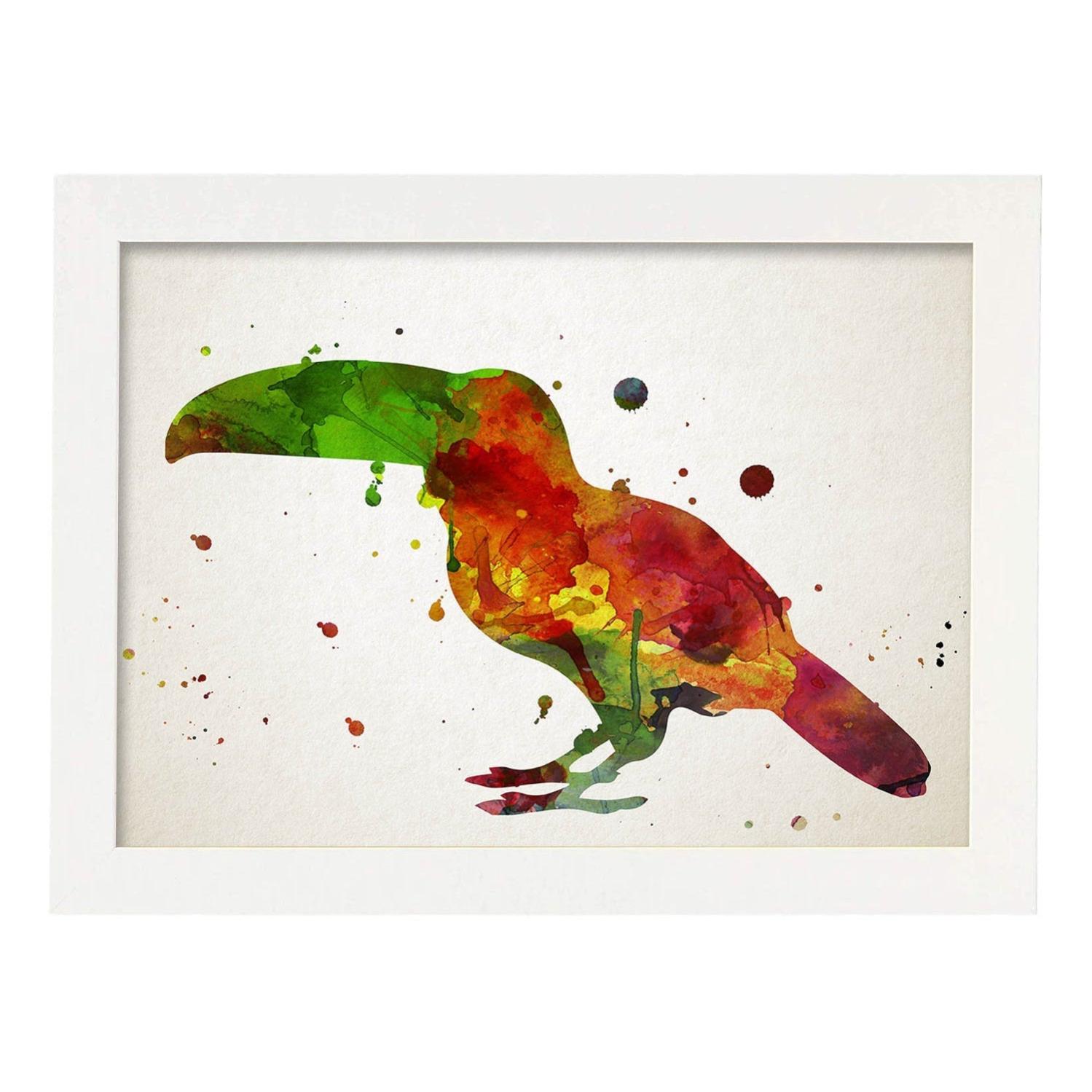 Poster De Tucán Estilo Acuarela. Láminas De Animales Con Estilo ...