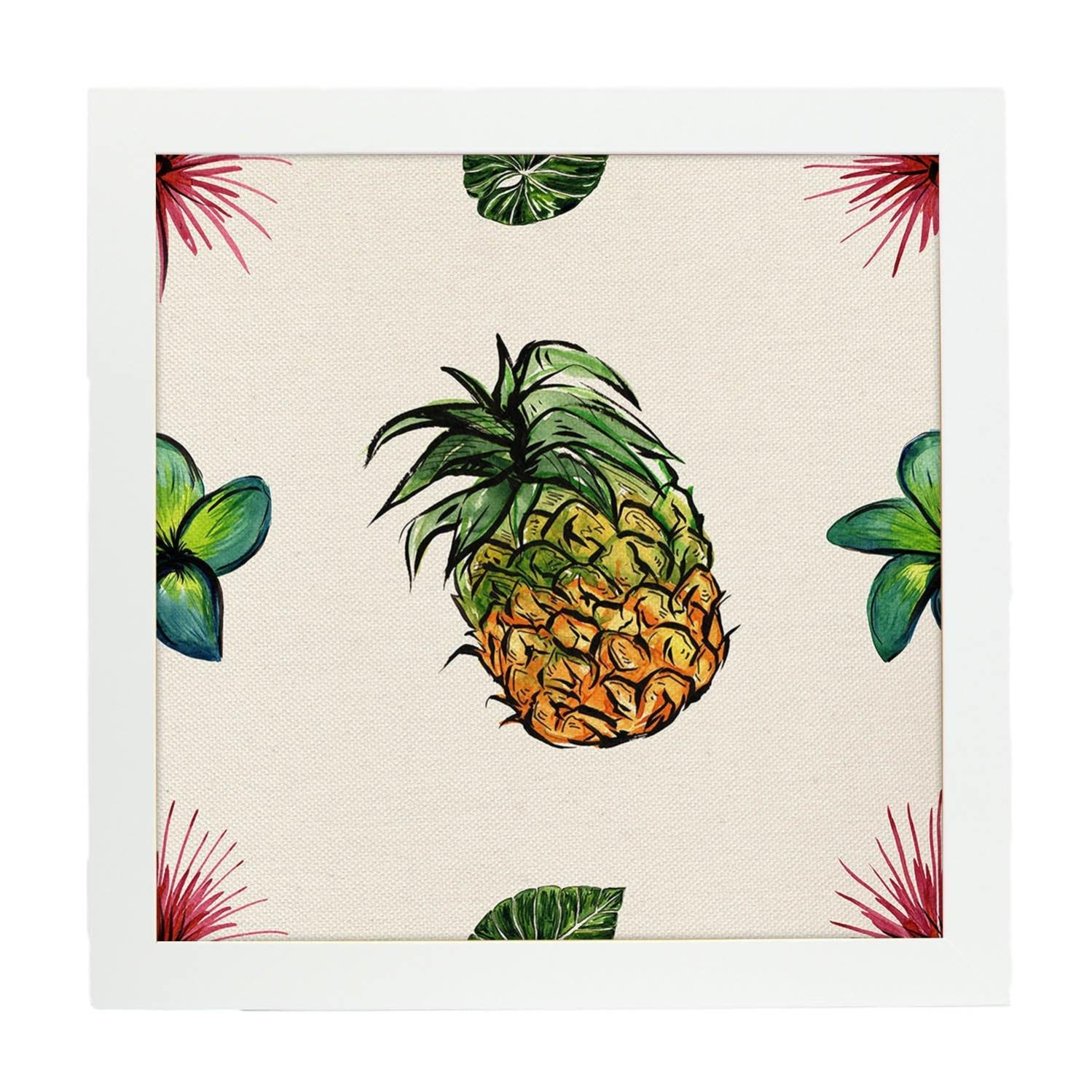Poster Di Ananas Quadrato. Frutta E Verdura In Forma Quadrata ...