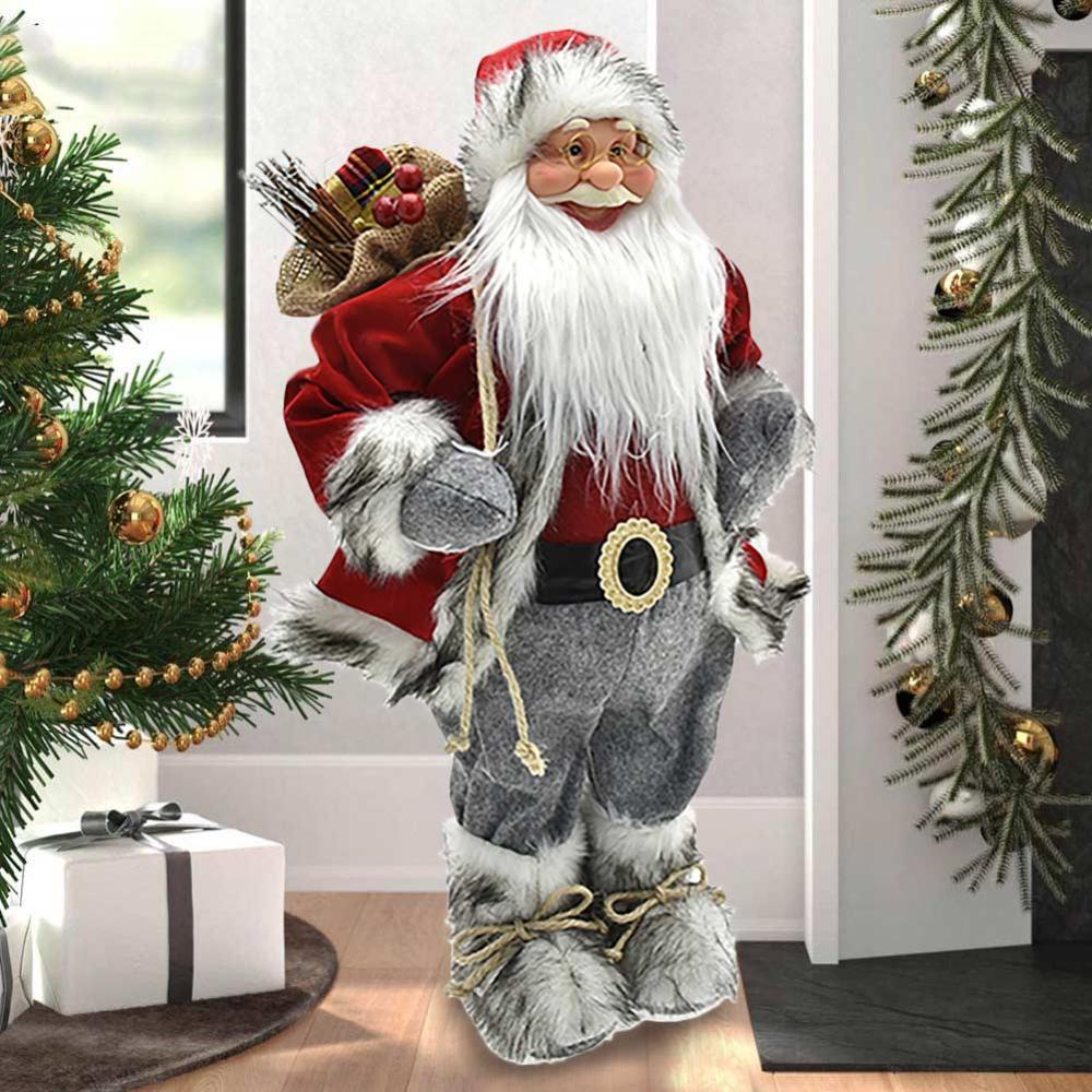 Babbo Natale Classico 45cm Colore Rosso Grigio Decorazione Natalizia Realistica | Leroy Merlin