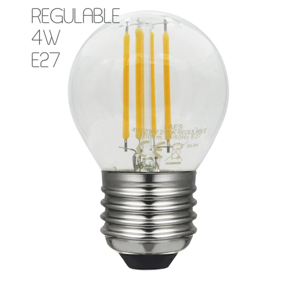 ESFÉRICA FILAMENTO LED E27 - 400 Lúmenes - 2700K - 4W - REGULABLE ...