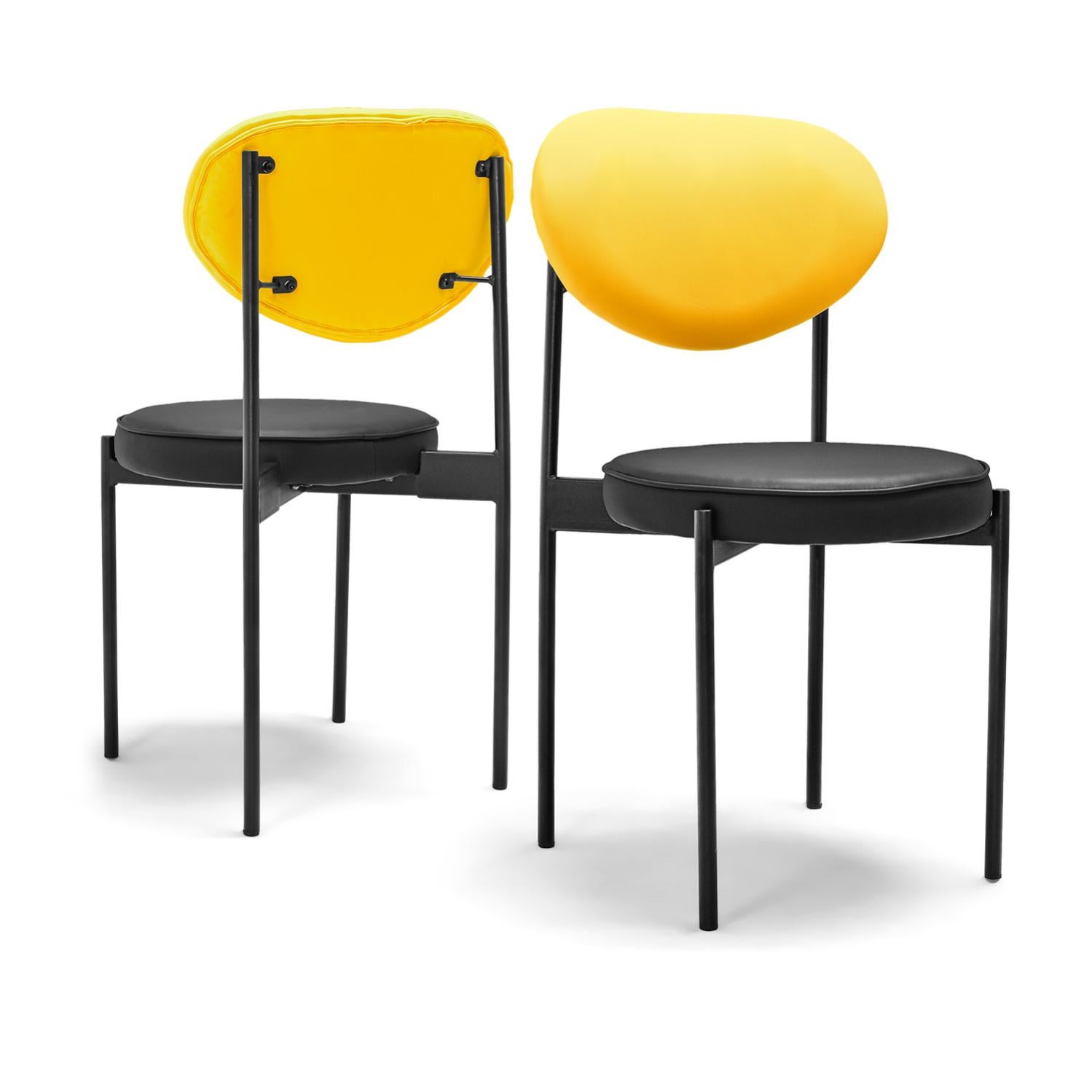 LIEGI ROCK - Paire de 2 chaises design en létherette | Leroy Merlin