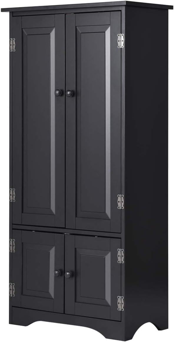 Armoire de Rangement Vintage en MDF 58,5 x 31,5 x 123 cm Noir | Leroy ...