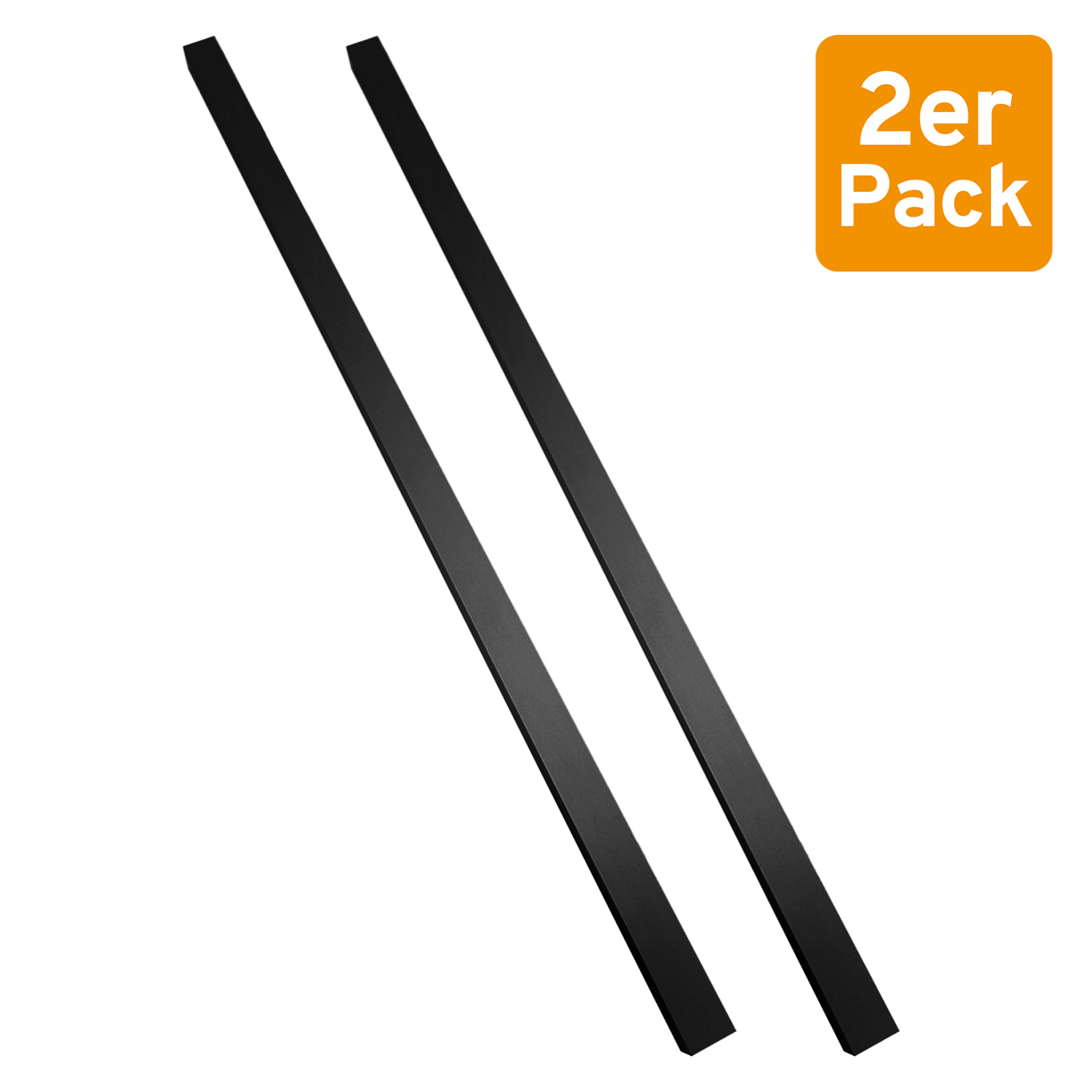 Schulte Set di 2 maniglie a barra quadrate in alluminio, nero, 14 x 12 ...