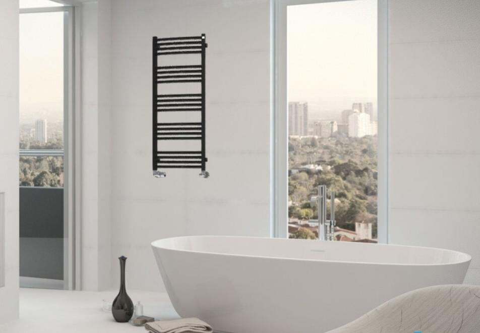 Scaldasalviette elettrico nero - SOFIA- 300 watt - 66 x 48,6 | Leroy Merlin