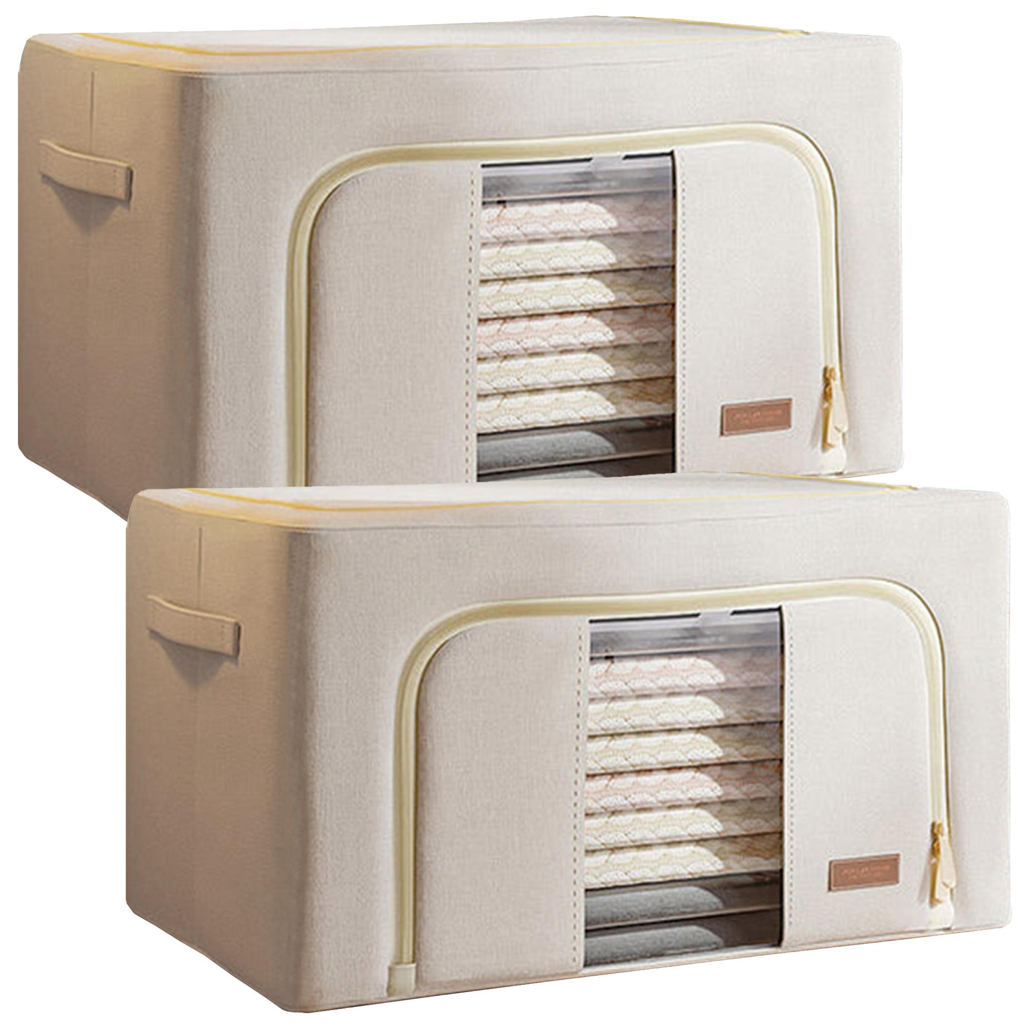 JOYBOS Lot de 2 boîtes de rangement pour le linge, 132 L (66x2 ...