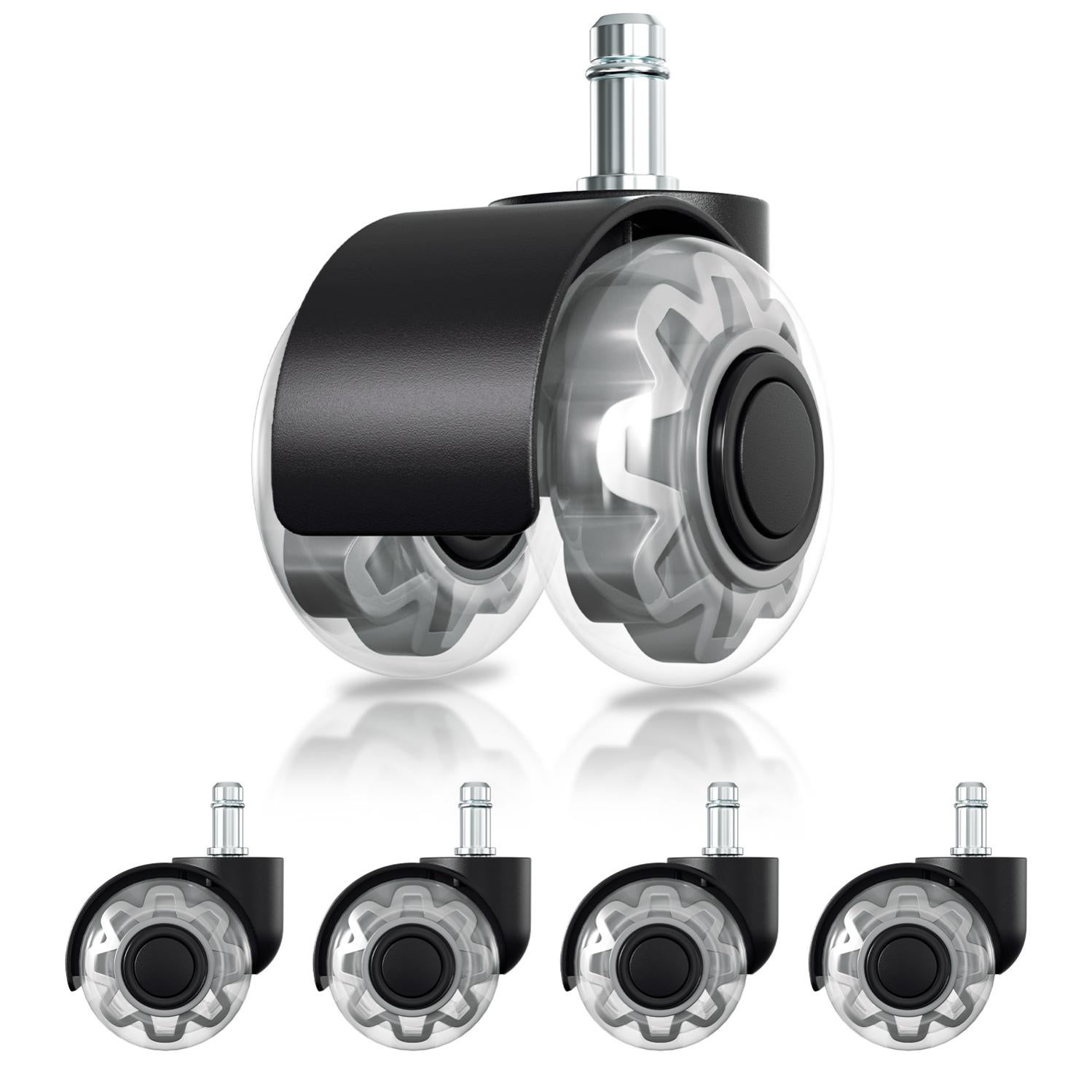 5 pcs Roulettes Chaise de Bureau,Rotation de 360 degrés Contre Rayure ...