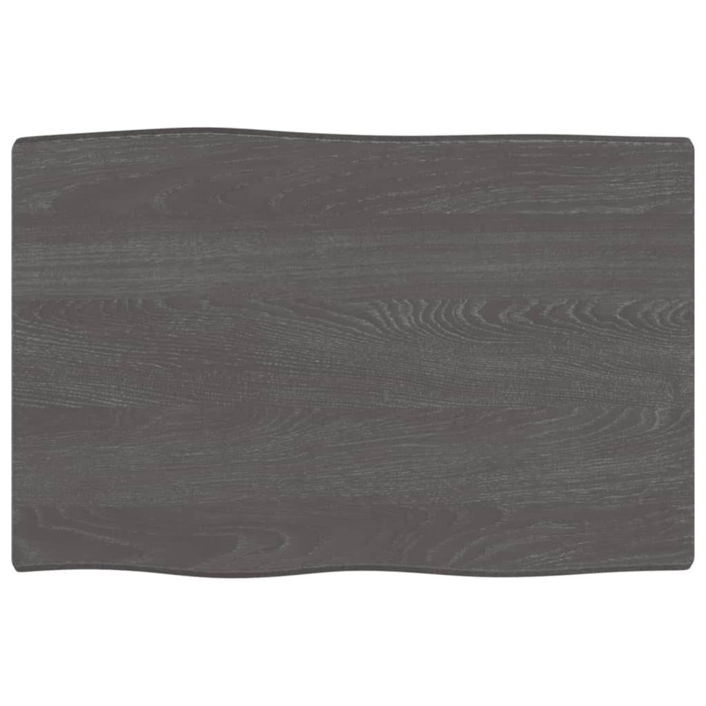 VidaXL Piano Tavolo Grigio Scuro 60x40x6 cm in Rovere Non Trattato ...