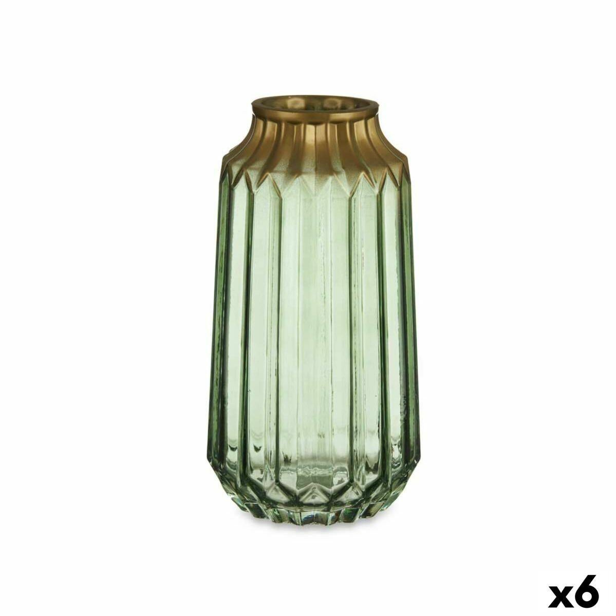Vaso Verde Vetro 13 x 23,5 x 13 cm (6 Unità) | Leroy Merlin