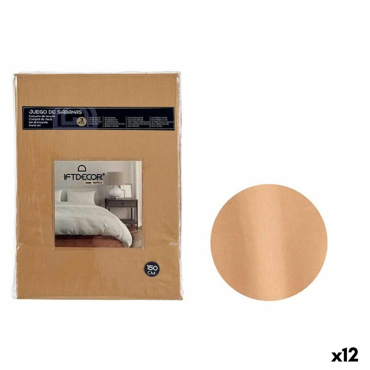 Jeu de draps Gran lit 2 persones Beige (12 Unités) | Leroy Merlin