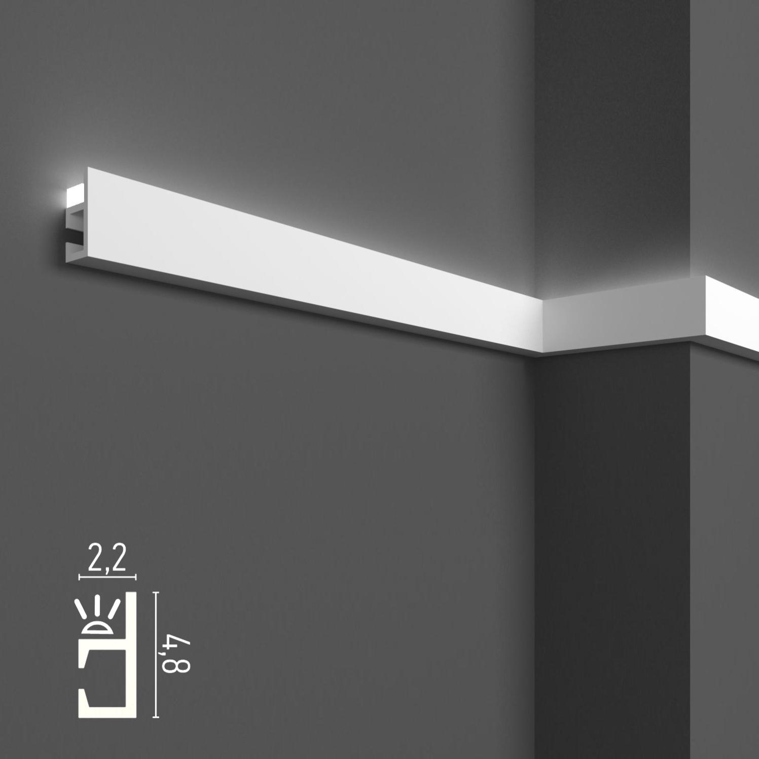 Cornici velette per led a soffitto e parete, per illuminazione indiretta con le strisce led ...