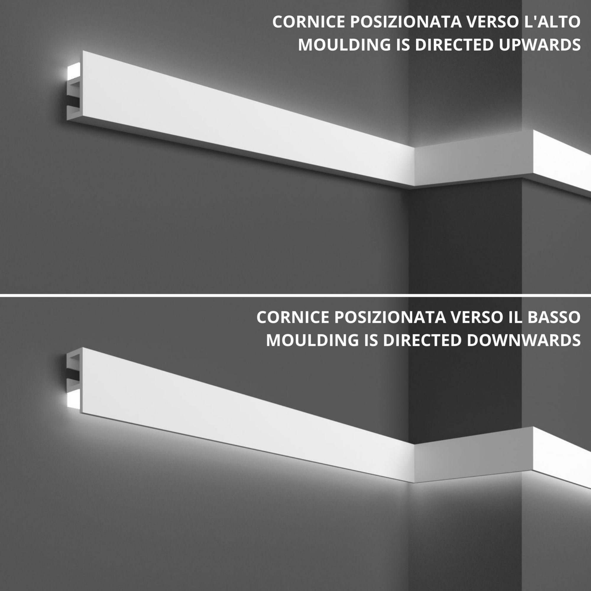 Cornici velette per led a soffitto e parete, per illuminazione ...