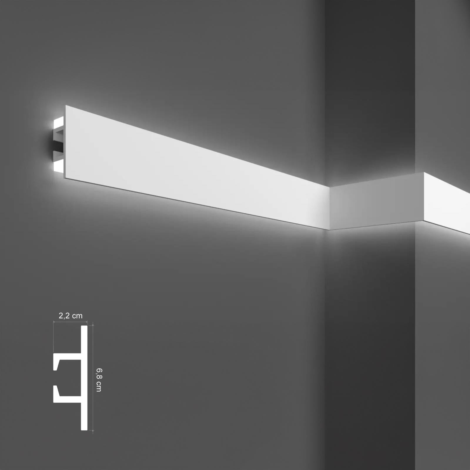 Cornici velette per led a soffitto e parete, per doppia illuminazione ...