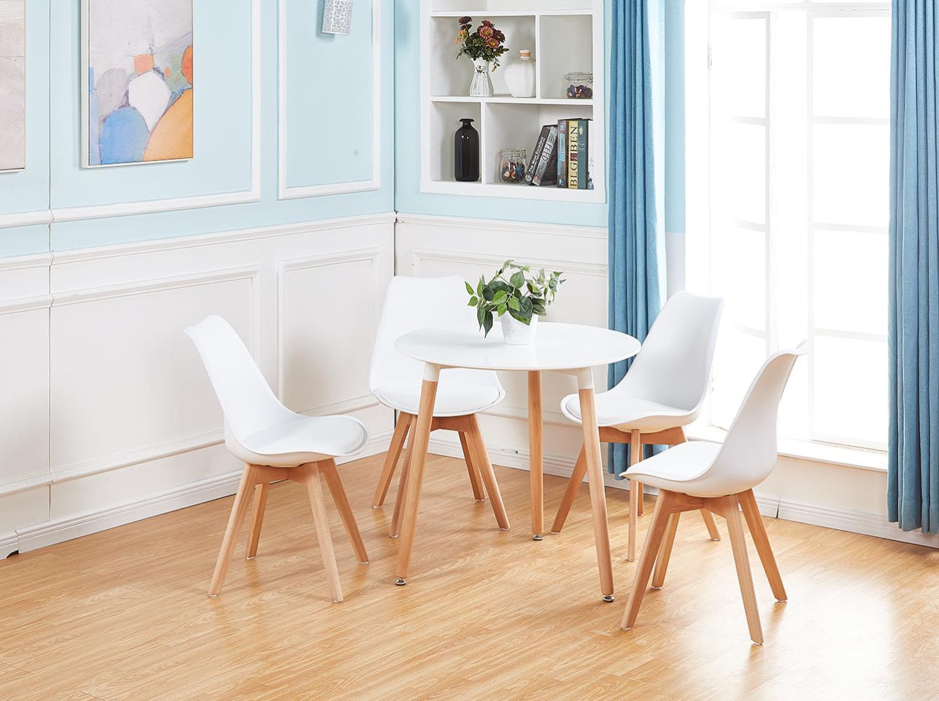 Ensemble de Table et Chaises - Table Blanche et 4 Chaises Scandinaves ...