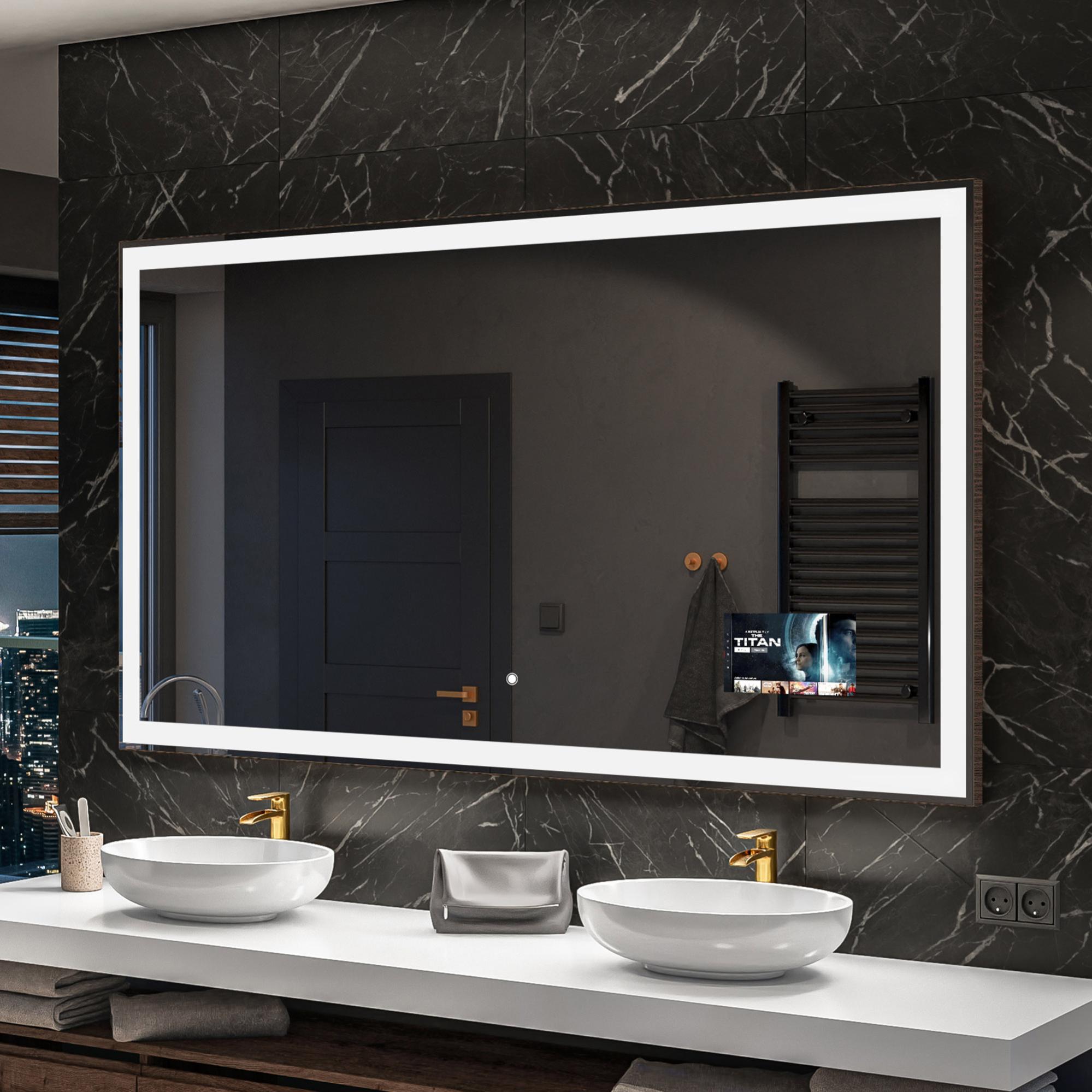 Espejo de bano LED SMART (120x90cm) Espejo de Pared con Interruptor ...