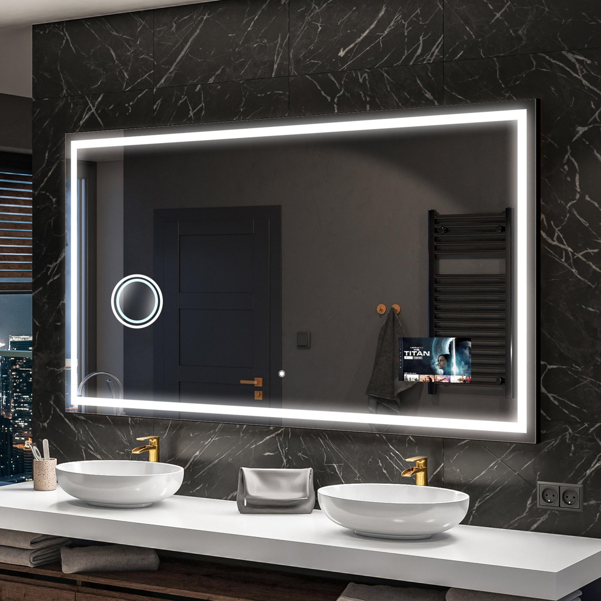 Miroir led salle de bain SMART (180x90cm) LED Lumineux Miroir avec ...