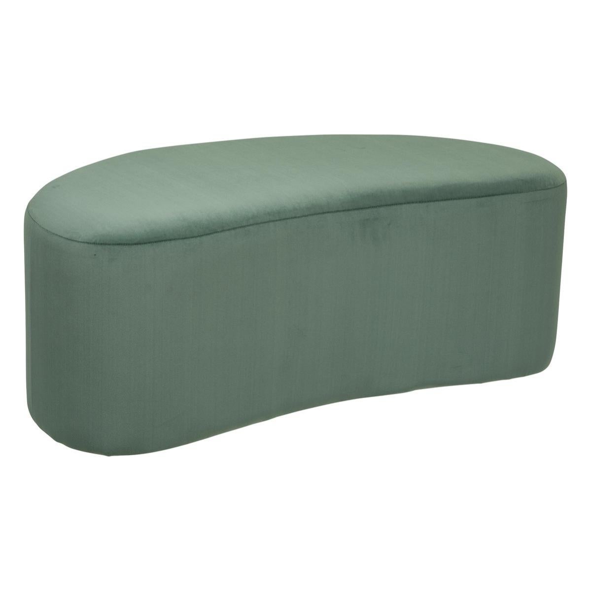 Banc d'assise en velours coloris vert Céladon - longueur 98 x ...